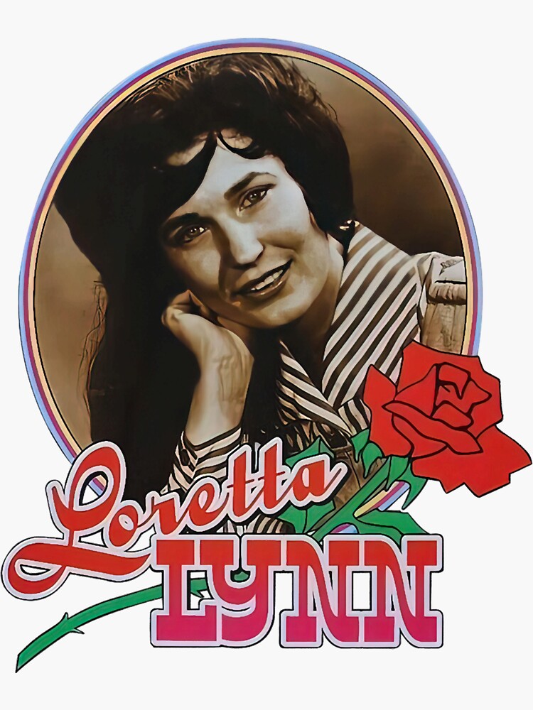 "LORETTA LYNN rose" Sticker for Sale by NatChupma | Redbubble