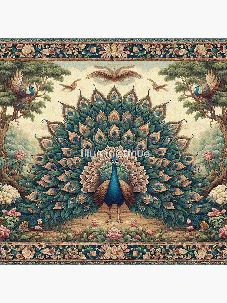 "Majestic Peacock and his Beautiful open Feather Train" Sticker for ...