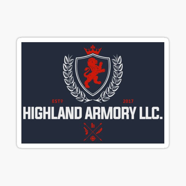 "Highland Armory - red and white" Sticker by highlandarmory | Redbubble