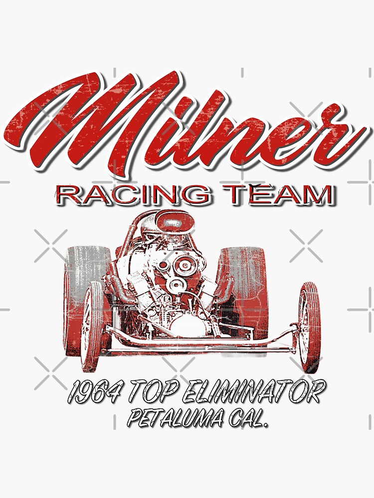"Vintage Milner Racing Team" Sticker for Sale by BillAkridge | Redbubble