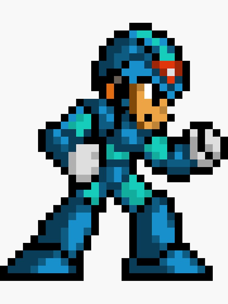 pixel art 8 bit mega man Sticker for Sale by ArtPixelDesign Redbubble
