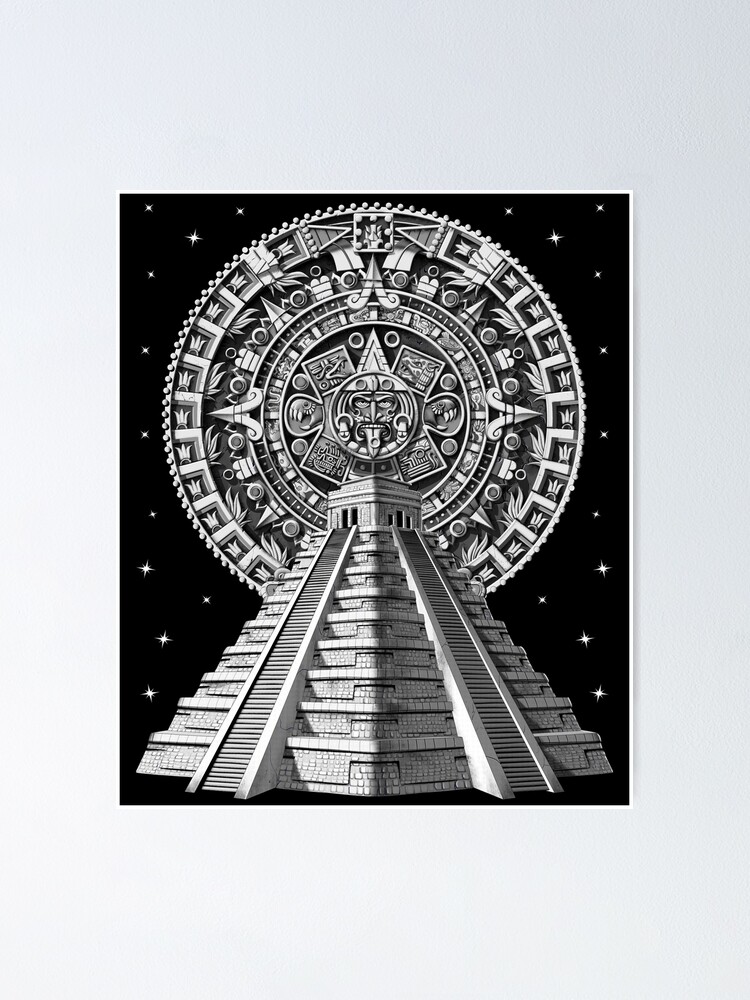"Aztec Pyramid Calendar" Poster for Sale by Nikolay Lachezarov Todorov ...