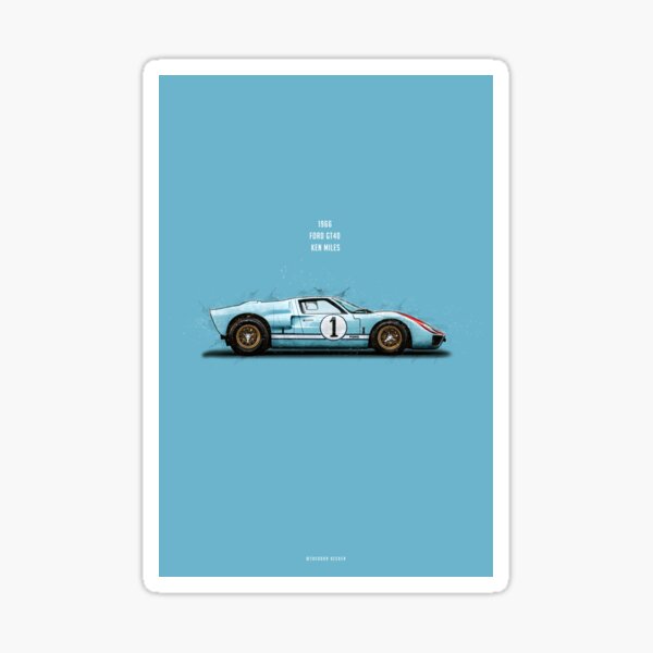 "CiC GT40 Ken Miles" Sticker by Theodor Decker | Redbubble