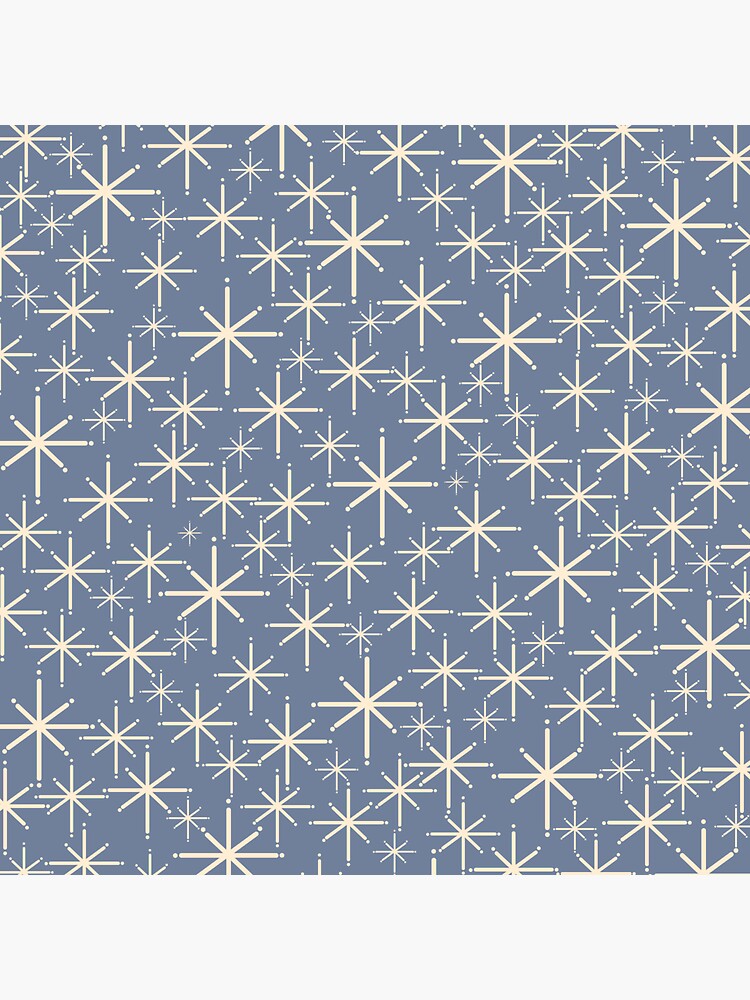 "Mid Century Modern Twinkling Stars Retro Atomic Pattern in Stone Blue ...