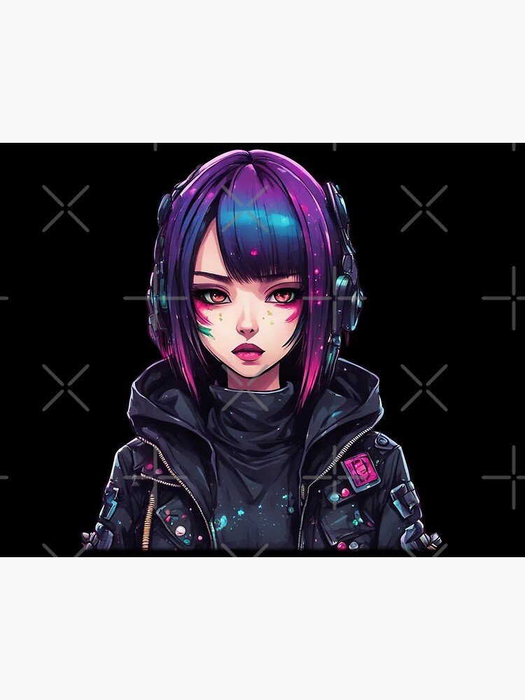 "Cyberpunk Girl, Sad Eyes, Concept Art" Art Board Print for Sale by ...