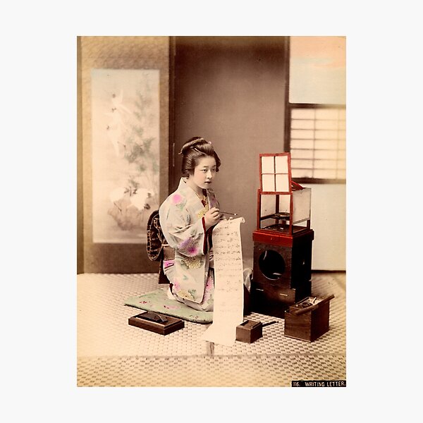 "Geisha writing a letter" Photographic Print by Fletchsan | Redbubble