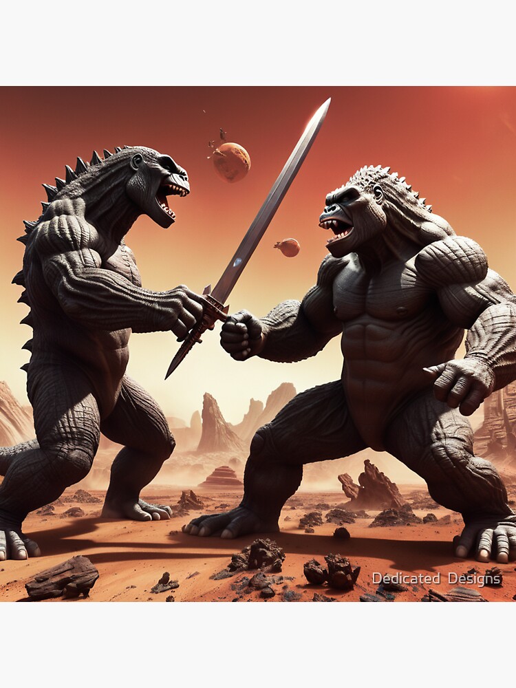 "Godzilla x Kong on Mars " Sticker for Sale by Dedicated Designs ...