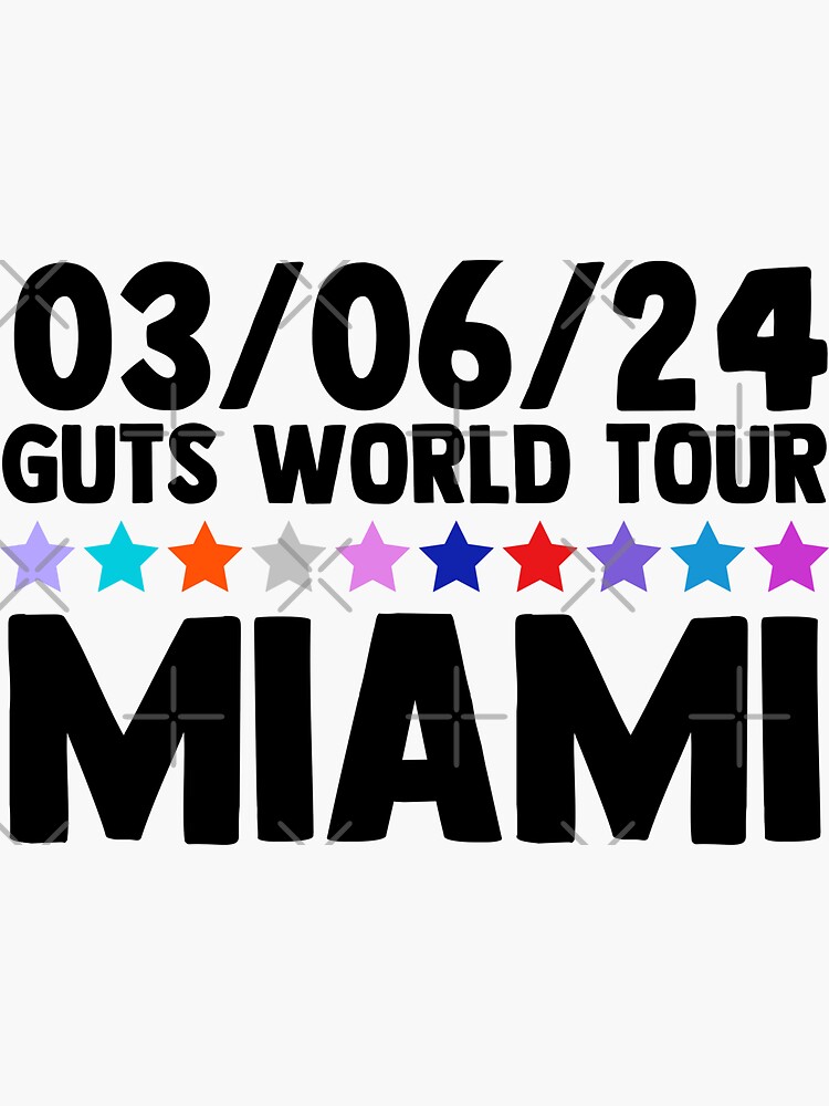 "Olivia R Guts World Tour Miami" Sticker for Sale by sarahswiftie ...