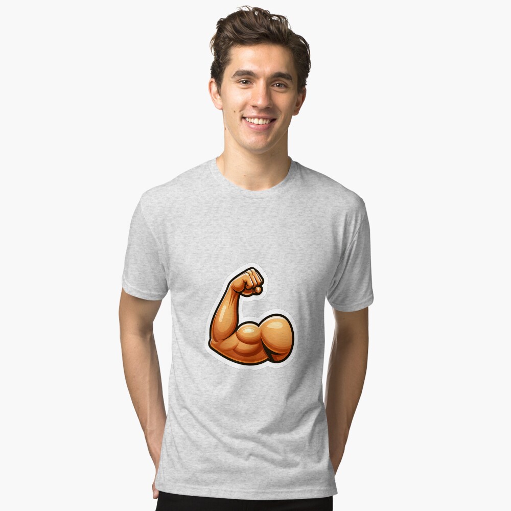 "Bodybuilding Bicep Emoji" Sticker for Sale by LoveLabDesign | Redbubble