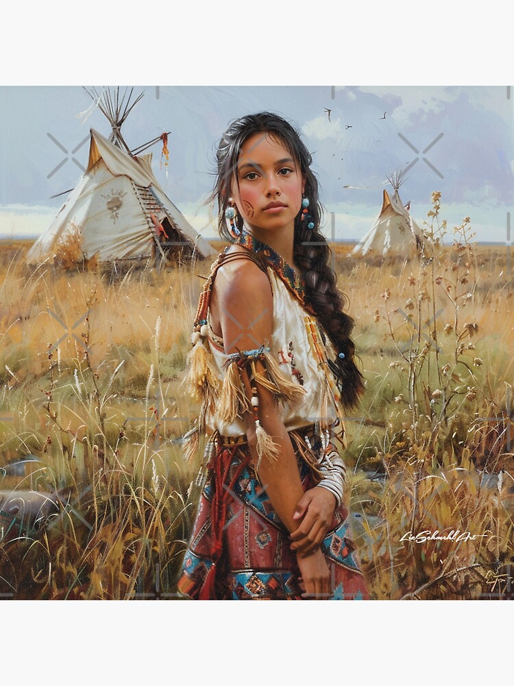 "Native American Girl" Sticker for Sale by TheStudio2660 | Redbubble