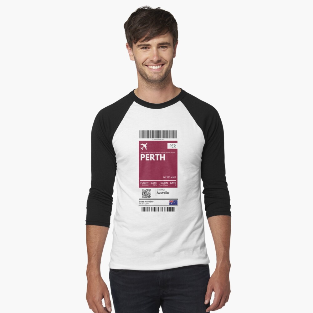 "Perth Airplane Boarding pass" Sticker for Sale by RoamInk | Redbubble