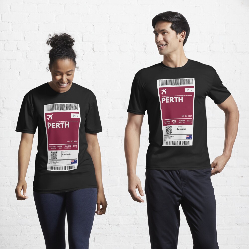 "Perth Airplane Boarding pass" Sticker for Sale by RoamInk | Redbubble