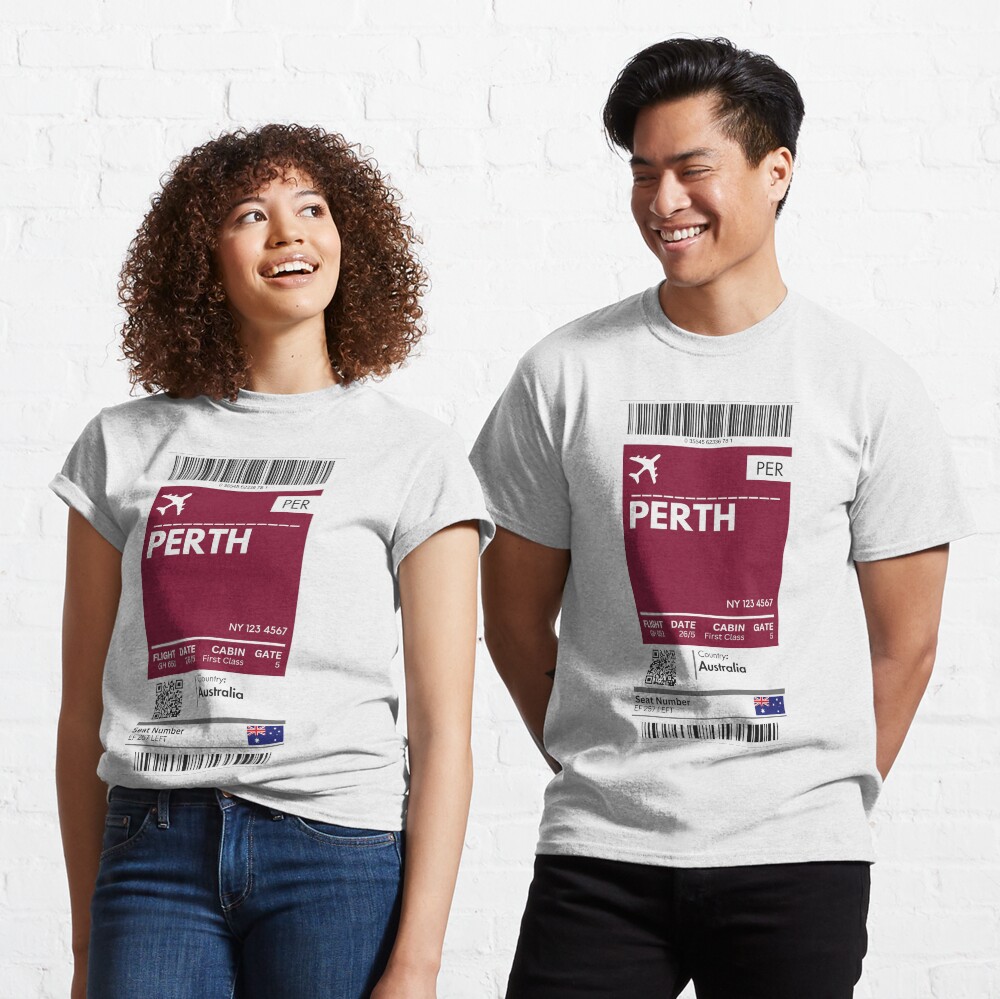 "Perth Airplane Boarding pass" Sticker for Sale by RoamInk | Redbubble