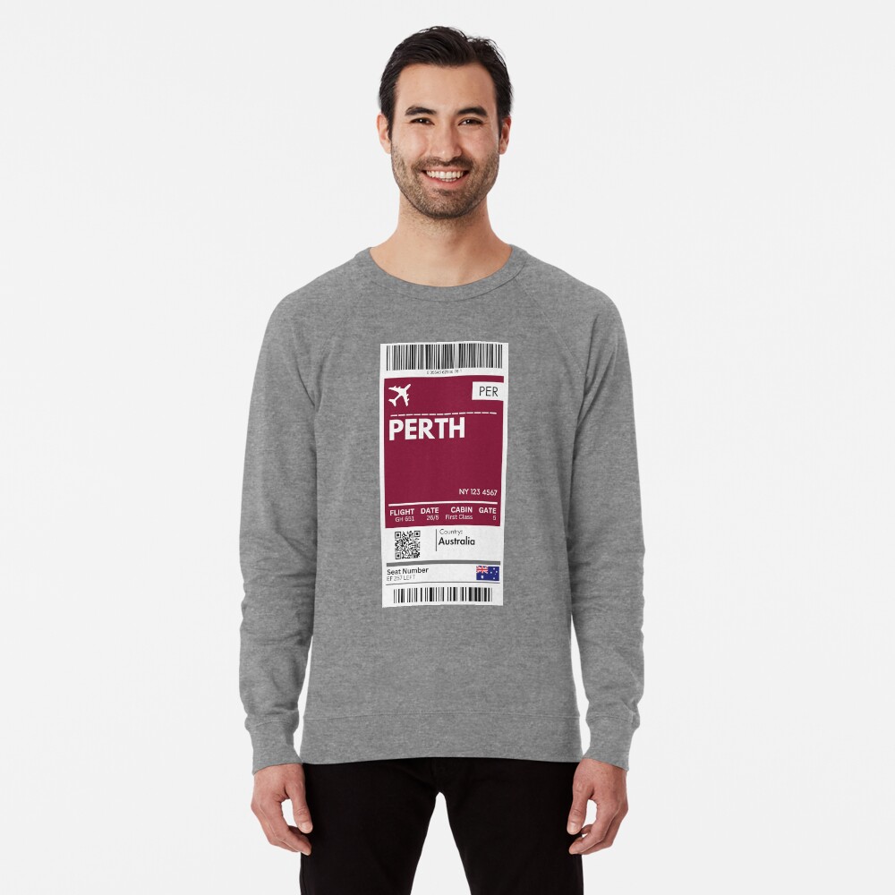 "Perth Airplane Boarding pass" Sticker for Sale by RoamInk | Redbubble