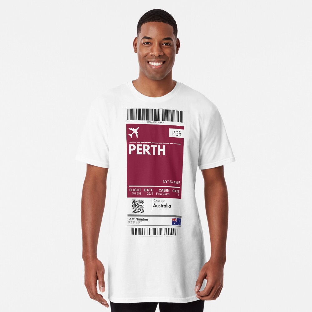 "Perth Airplane Boarding pass" Sticker for Sale by RoamInk | Redbubble