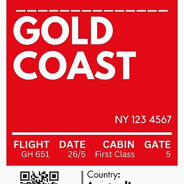 "Gold coast Airplane Boarding pass" Sticker for Sale by RoamInk | Redbubble