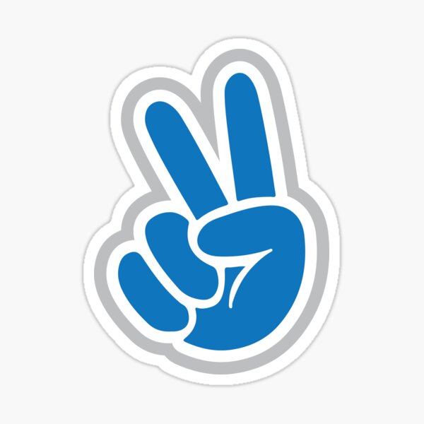 "Blue Hand of Peace Sign Decal" Sticker for Sale by lakshitha99 | Redbubble