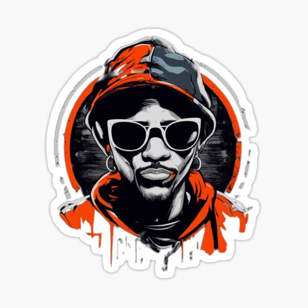 "the logo of a cool rapper" Sticker for Sale by MegasLogos | Redbubble