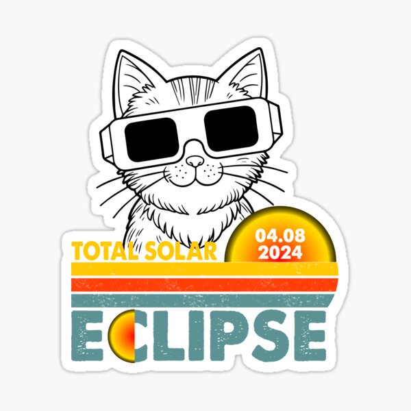" Cat watching Total Solar eclipse design 2" Sticker for Sale by ...