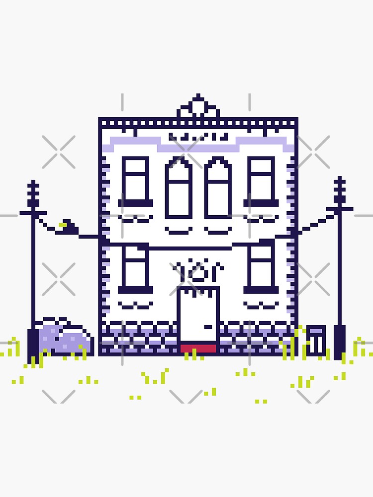"1-bit Building Pixel Art " Sticker for Sale by Kate27sun | Redbubble