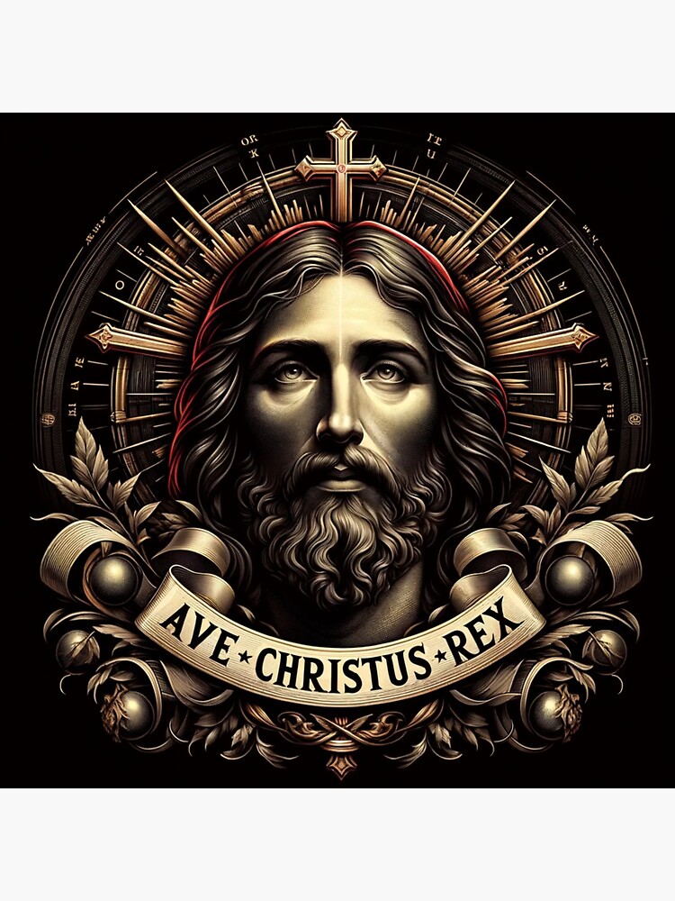 "AVE CHRISTUS REX" Sticker by dausiael | Redbubble
