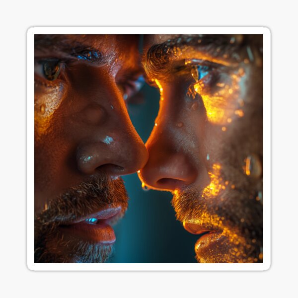 "Two men in a standoff" Sticker for Sale by ChanningsPinups | Redbubble