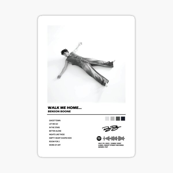 "Benson Boone "Walk Me Home..." Album Cover Art" Sticker for Sale by ...