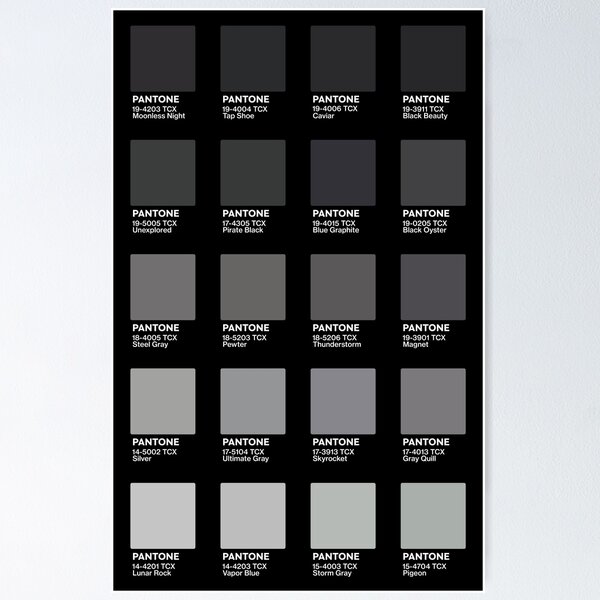 "Pantone Gray Shades - Dark" Poster for Sale by nathancowle | Redbubble