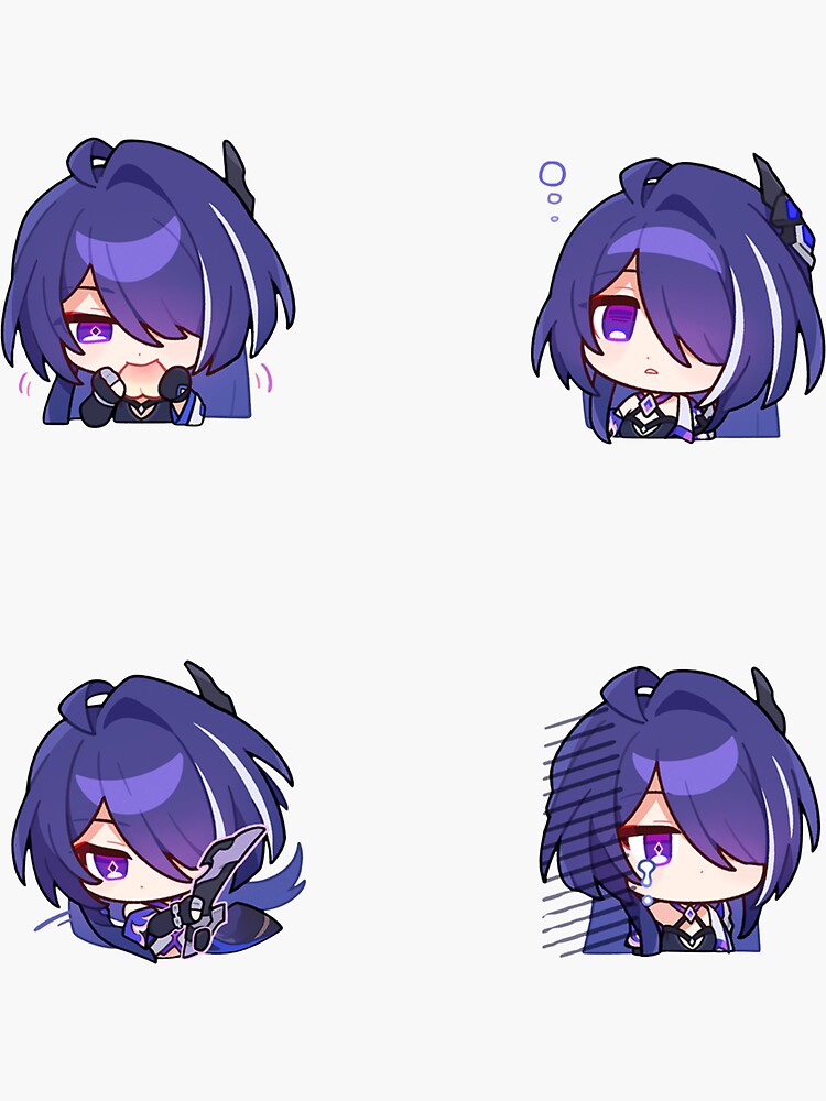 "Acheron Emoji Set - Honkai Star Rail" Sticker for Sale by TheChipQueen ...
