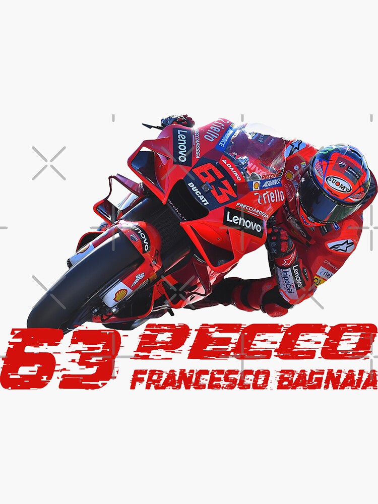 "Francesco Pecco Bagnaia 63" Sticker for Sale by StudioMania | Redbubble