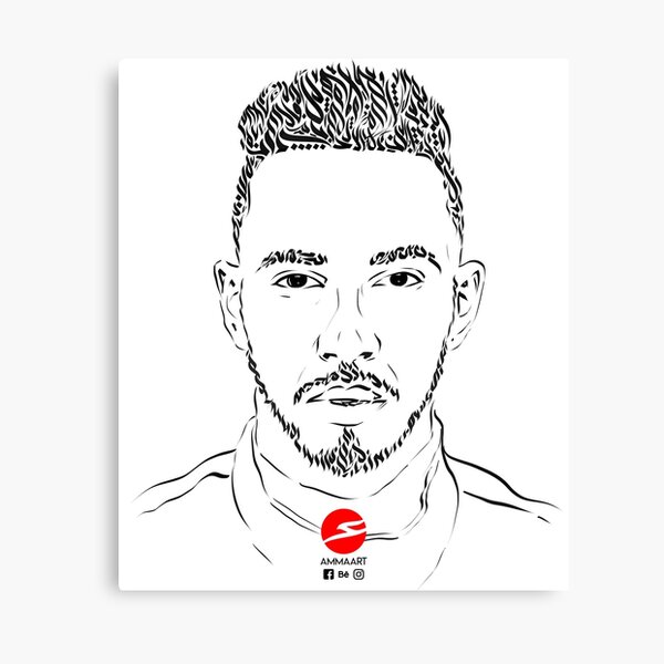 "Lewis Hamilton Calligraphy Portrait (White) - Original by Ammaart ...
