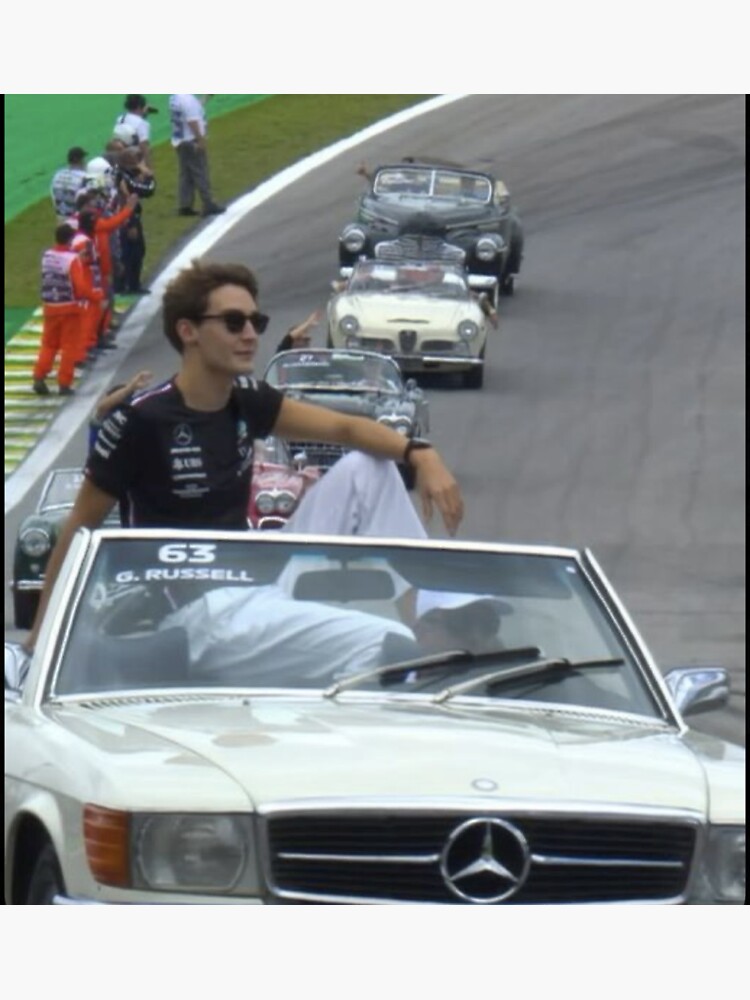 "George Russell Iconic Car Pose - Formula One" Sticker for Sale by ...