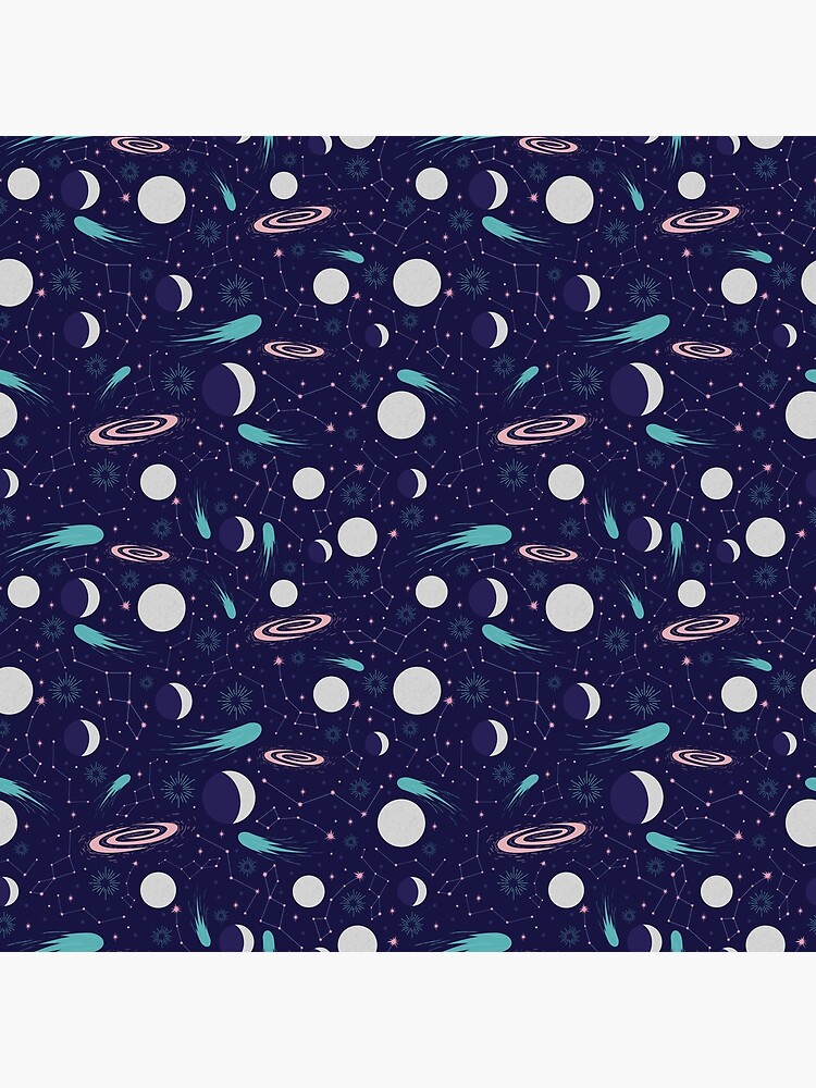 "Moon and meteoroids amoung pink constellation" Poster by Pinata ...