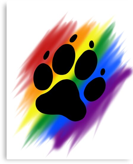 "Rainbow Dog Paw Print" Canvas Print by Adezu | Redbubble