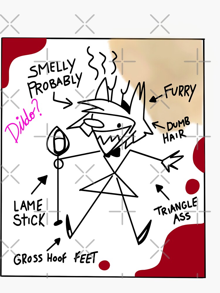 "vox's drawing about Alastor " Sticker for Sale by dark-artss | Redbubble