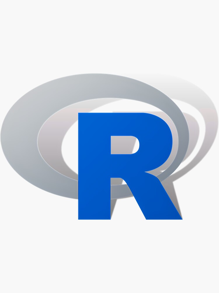 "R programming language R logo" Sticker by RhodaSchiller | Redbubble