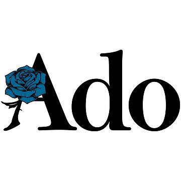 "Ado Text Blue Rose Logo" Sticker by ElodieLopez | Redbubble