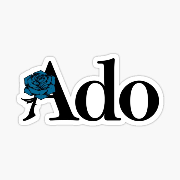 "Ado Text Blue Rose Logo" Sticker by ElodieLopez | Redbubble