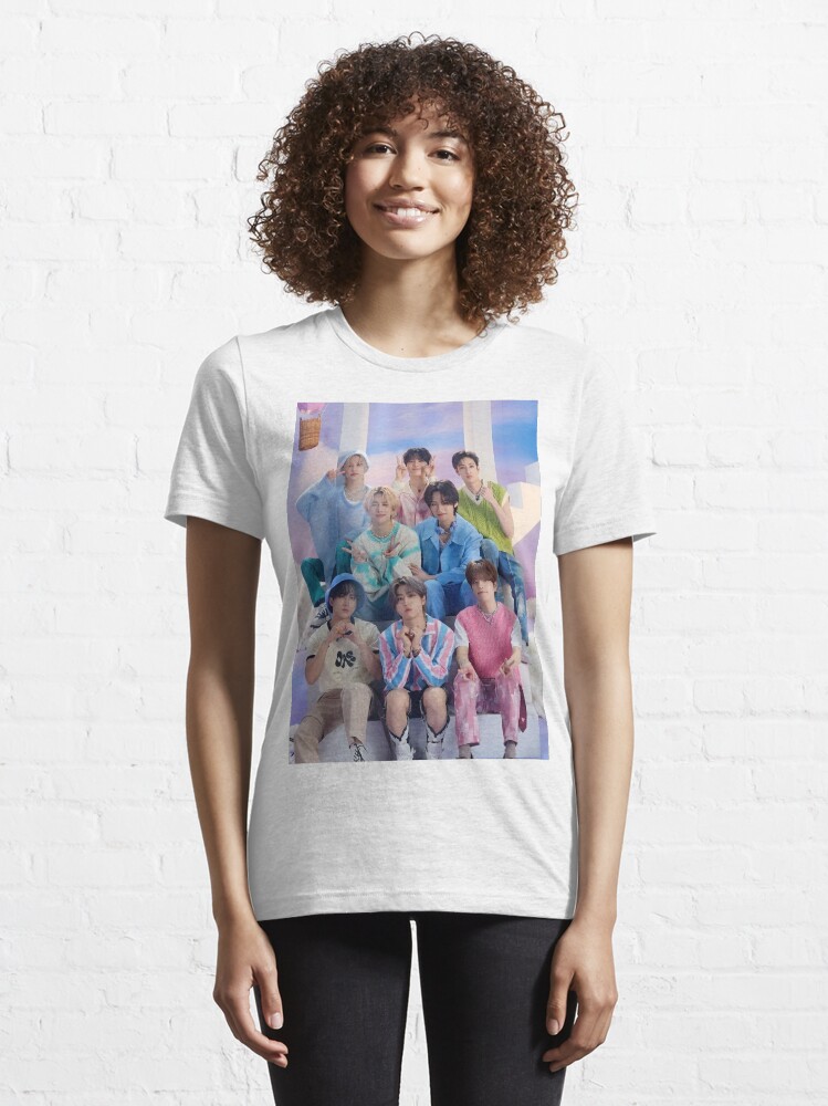 Stray Kids SKZ 2024 cute colourful happy smiling idols white fluffy kpop boys Essential T Shirt for Sale by Kpop Noona Redbubble