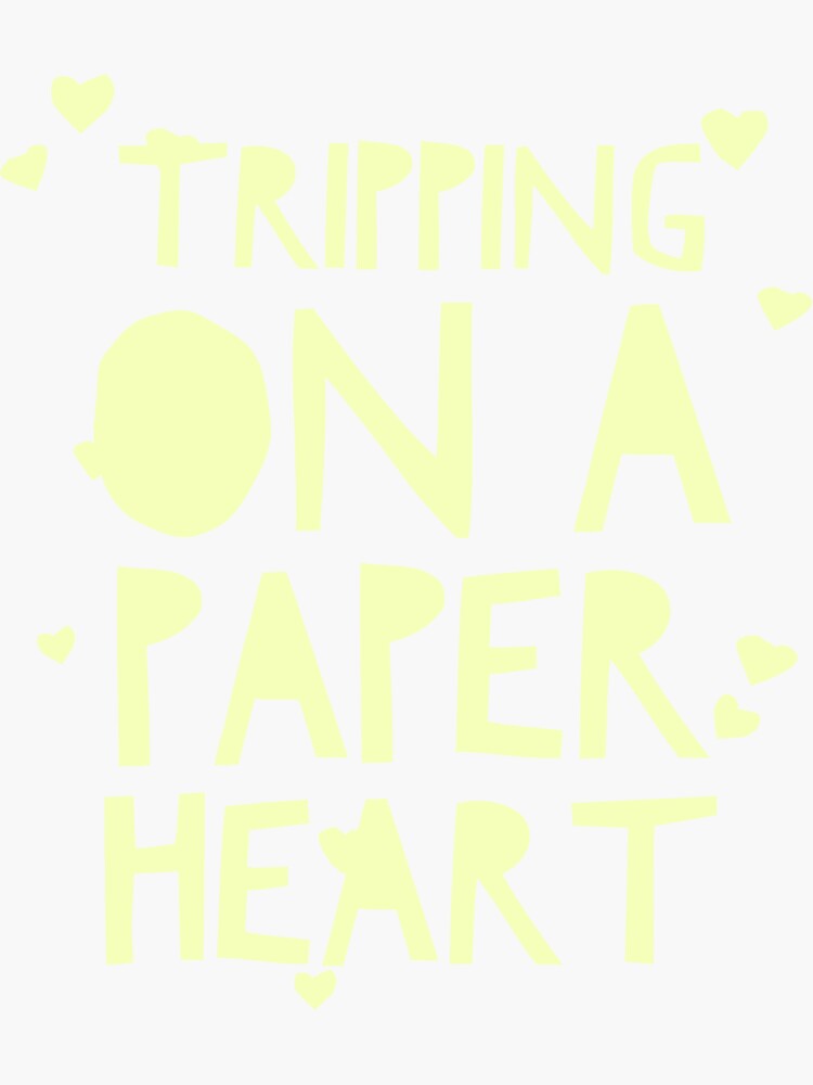 "Tripping on a paper heart " Sticker by Revered | Redbubble