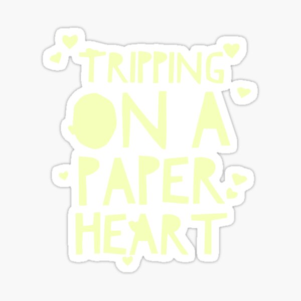 "Tripping on a paper heart " Sticker by Revered | Redbubble