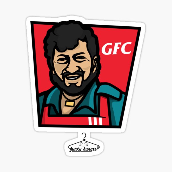 "GFC - Gabbars Fried Chicken" Sticker for Sale by funkyhanger | Redbubble