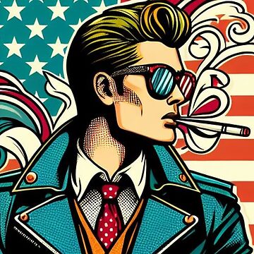 "Pop Art American Swagger: Fashionable Guy with Flag" Poster by ...
