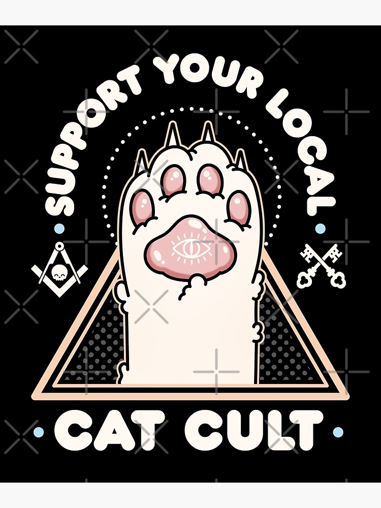 "Support Your Local Cat Cult - Kawaii Krypt" Art Print for Sale by ...