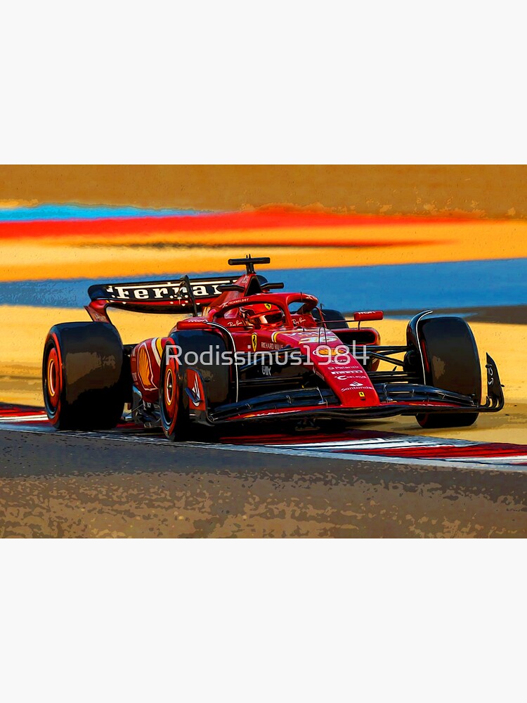 "Charles Leclerc racing over the kerbs in his 2024 F1 car" Sticker for ...