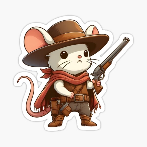 "Gunslinger Mouse" Sticker for Sale by Busaab | Redbubble