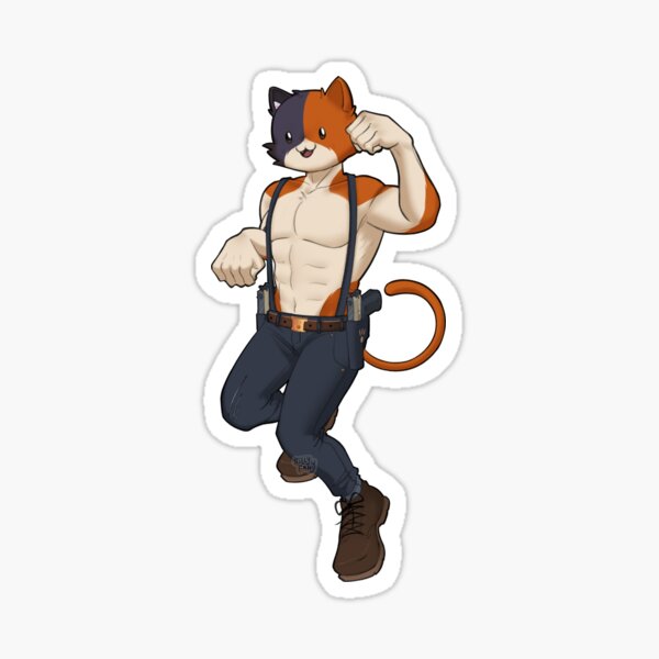 "Meowscles" Sticker for Sale by Sillyfany | Redbubble