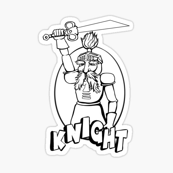 "knight knighty cartoon animatronic LOGO" Sticker by Super-TS | Redbubble