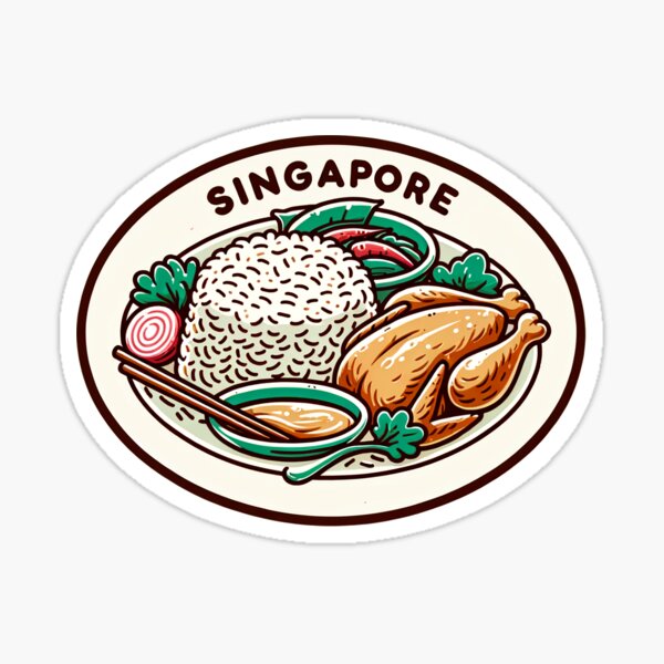 "Singapore Chicken Rice" Sticker for Sale by LoveLabDesign | Redbubble