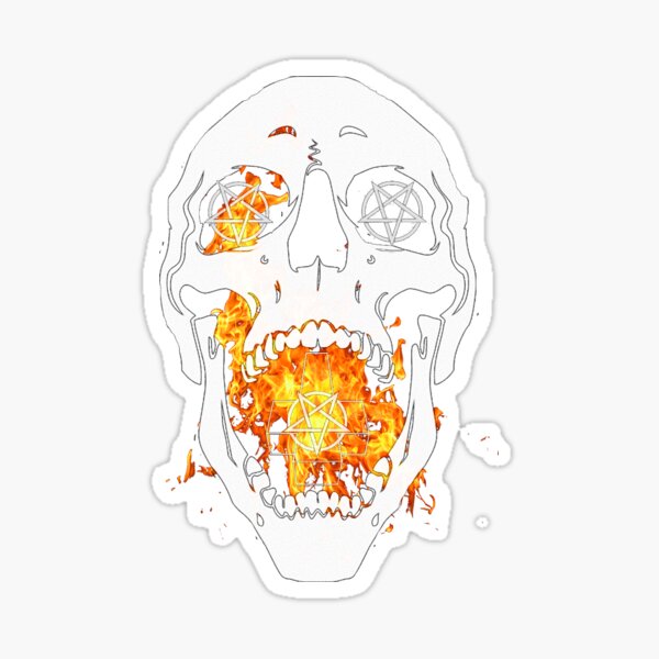 "Fire Skull" Sticker by Drageonz | Redbubble
